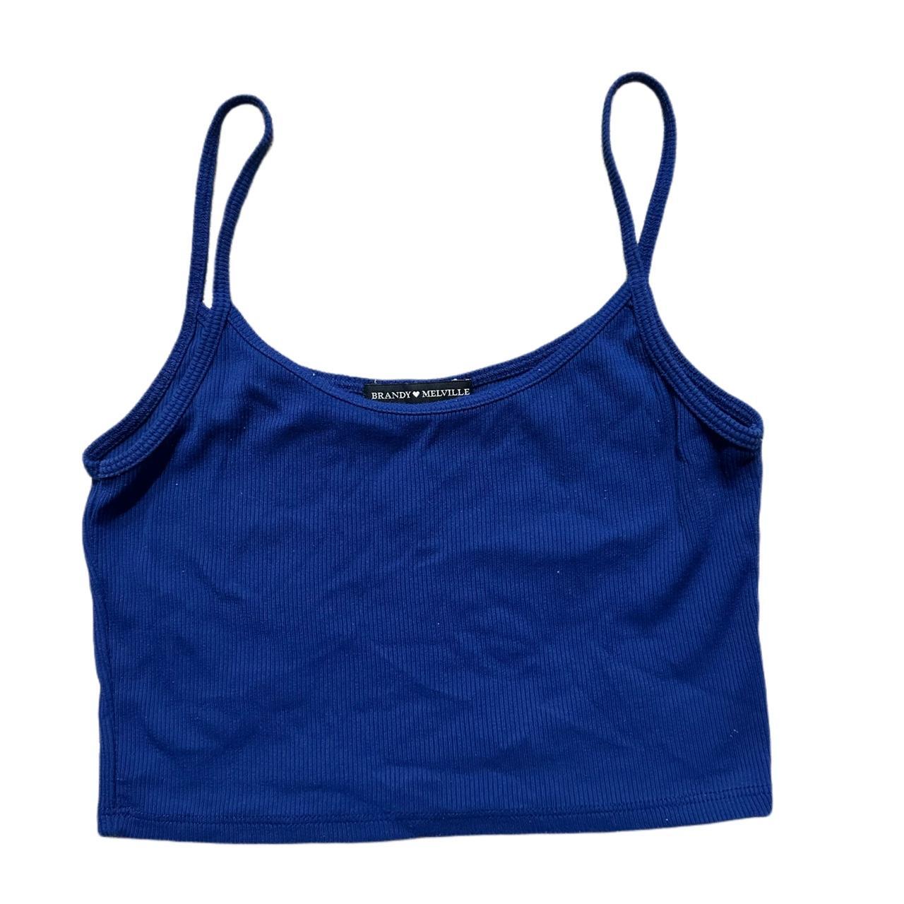 BRANDY MELVILLE cropped tank Bright blue - Depop