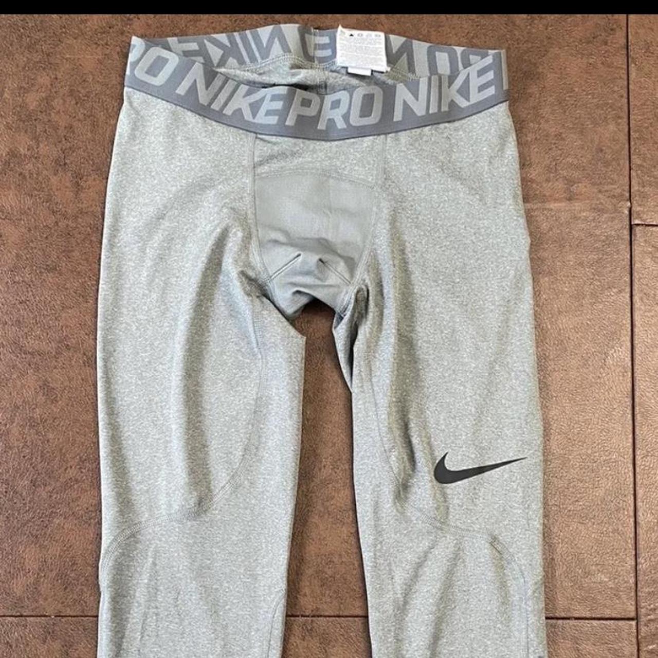 Nike Pro Boys Dri-FIT Compression Tights Grey Size... - Depop