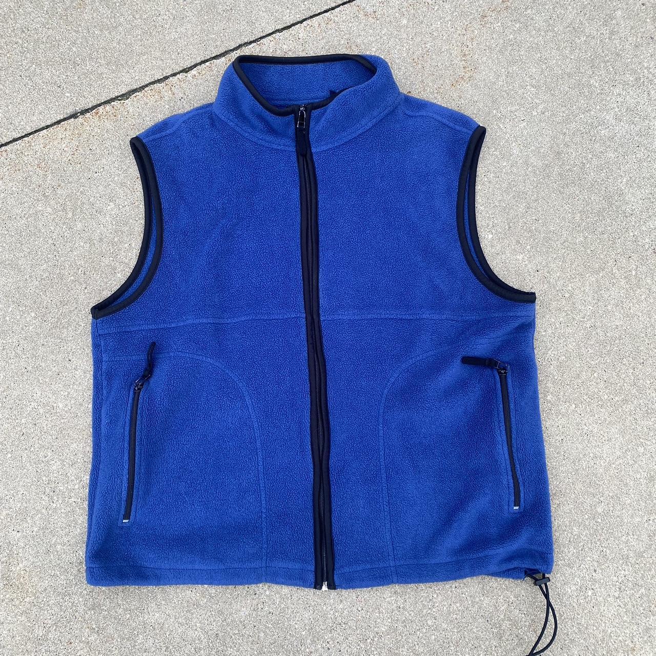 Blue Basic Editions Fleece Vest Size Large #vest... - Depop