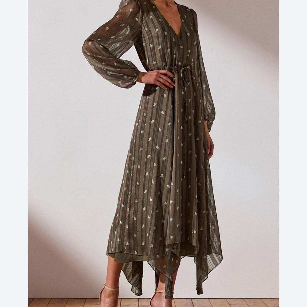 Shona Joy Reed Drawstring Midi Dress. - Depop