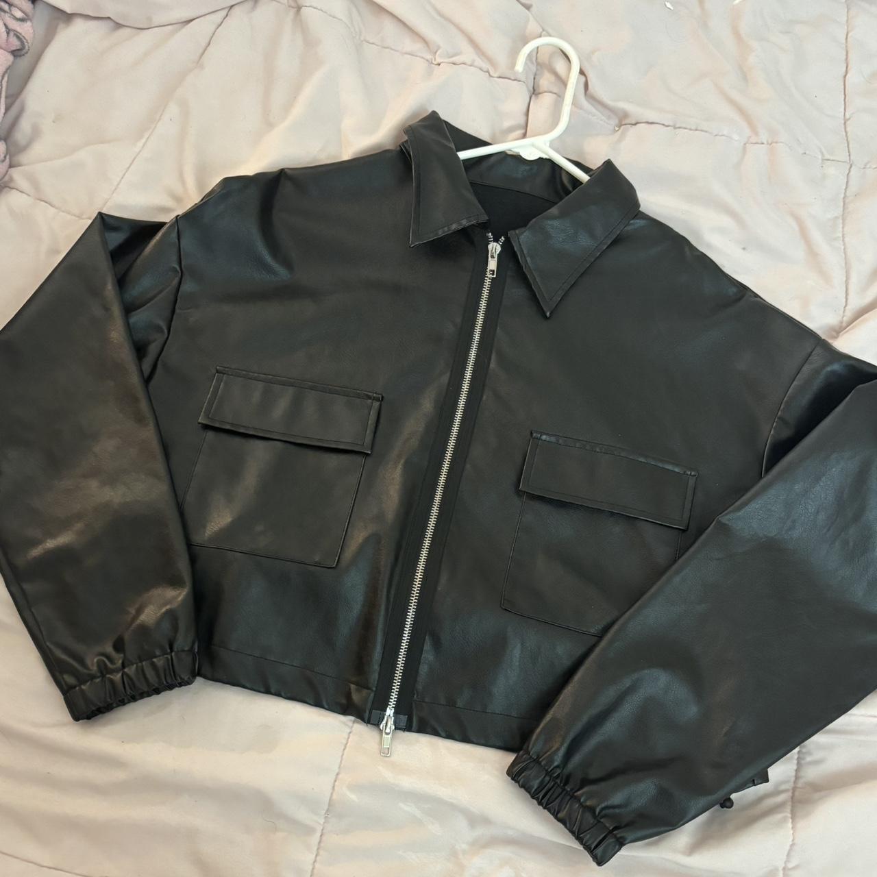 Dazy cropped leather jacket! it’s really cute! i... - Depop