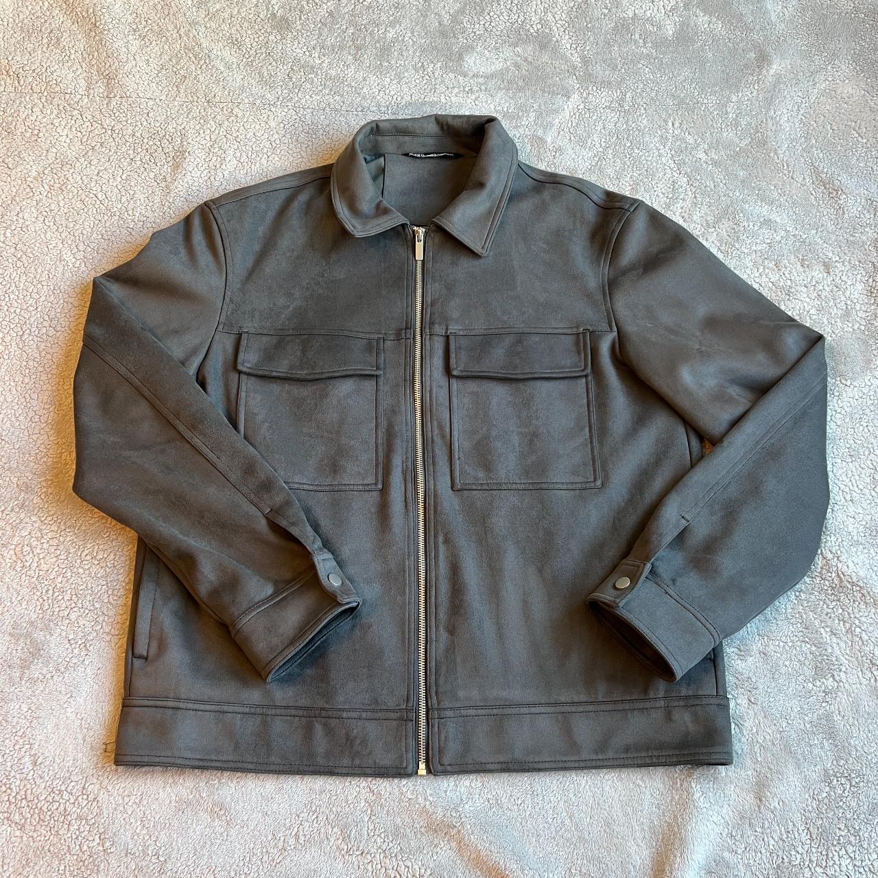 Zara Zip Up Jacket - beautiful material and color -... - Depop