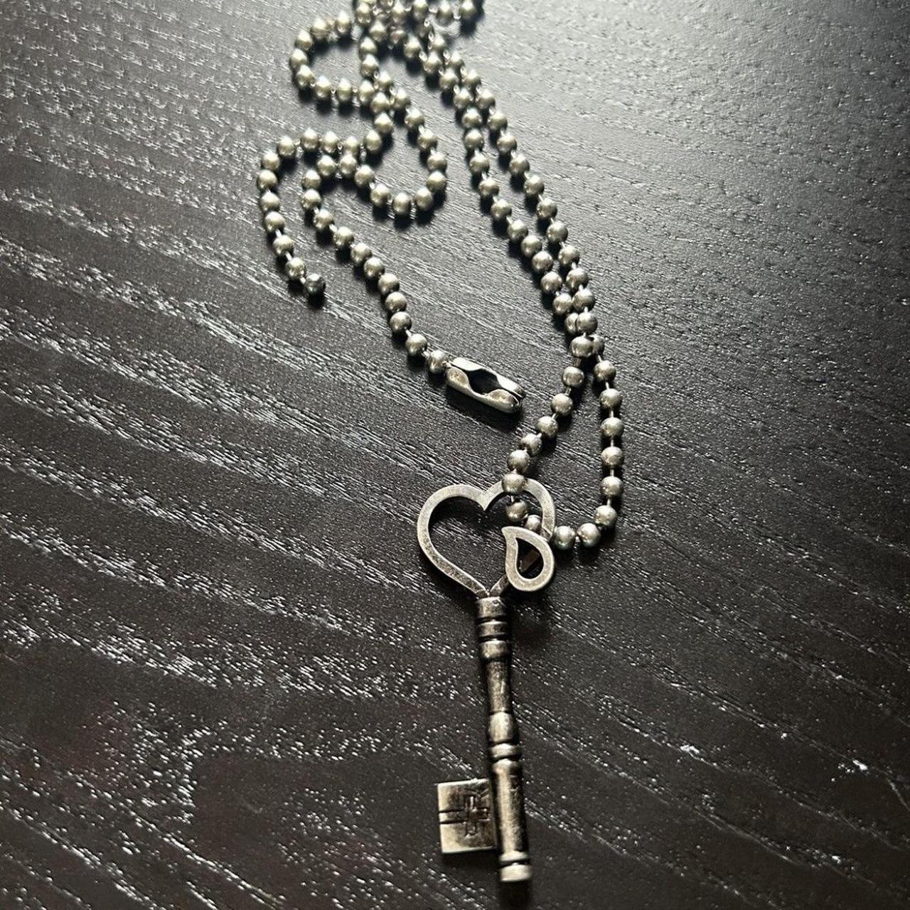 Number Nine AW03 Crying Hearts Key Necklace... - Depop