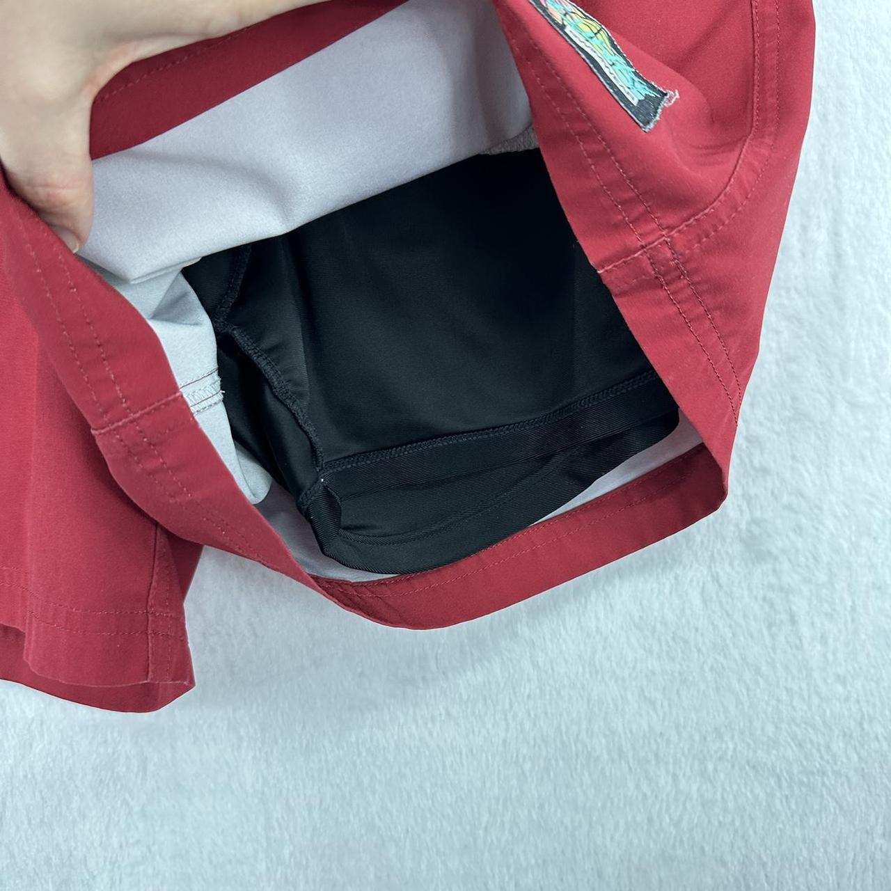 Red and pink slunks swim shorts. Features pockets,... - Depop