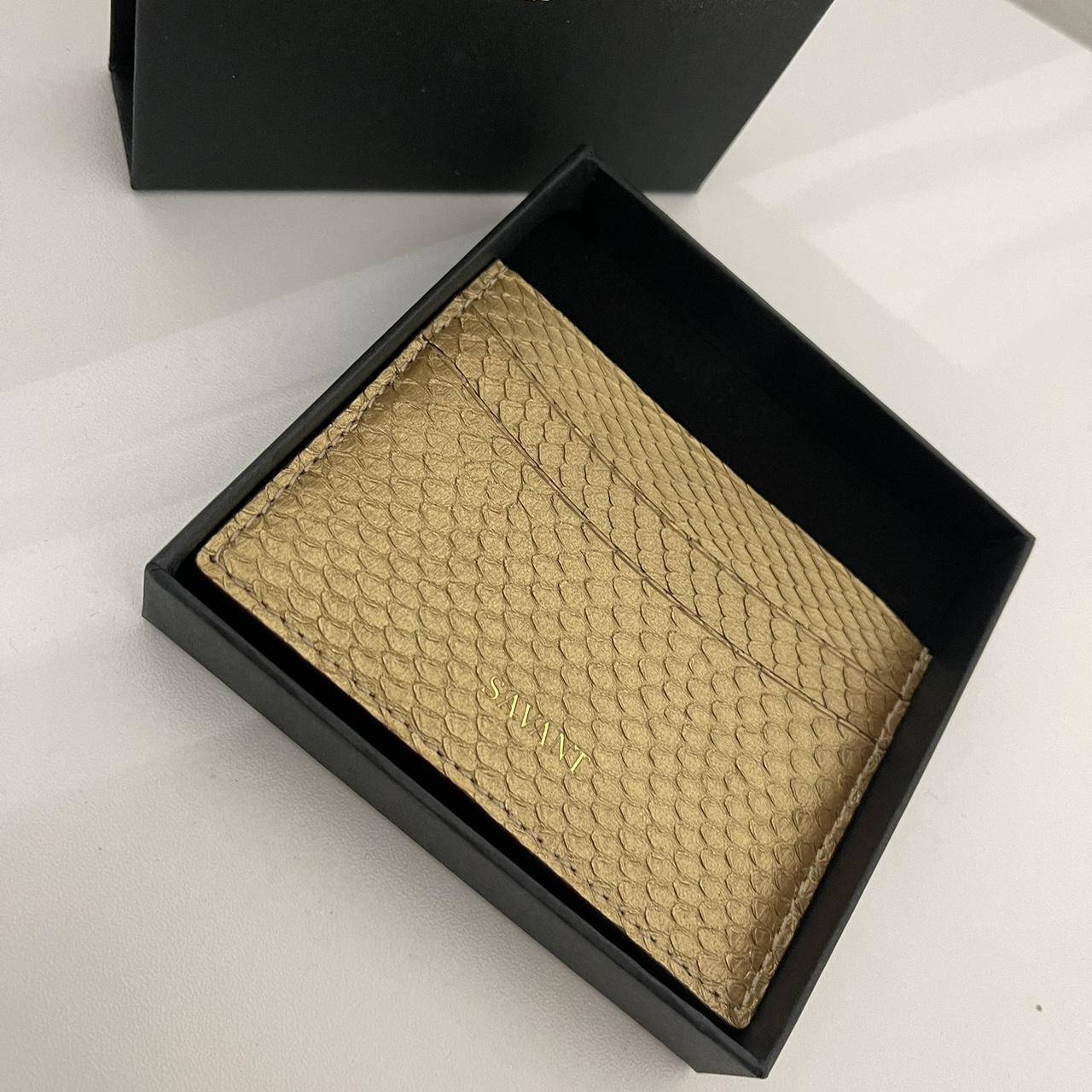 New luxury Real python skin gold card holder Comes... - Depop