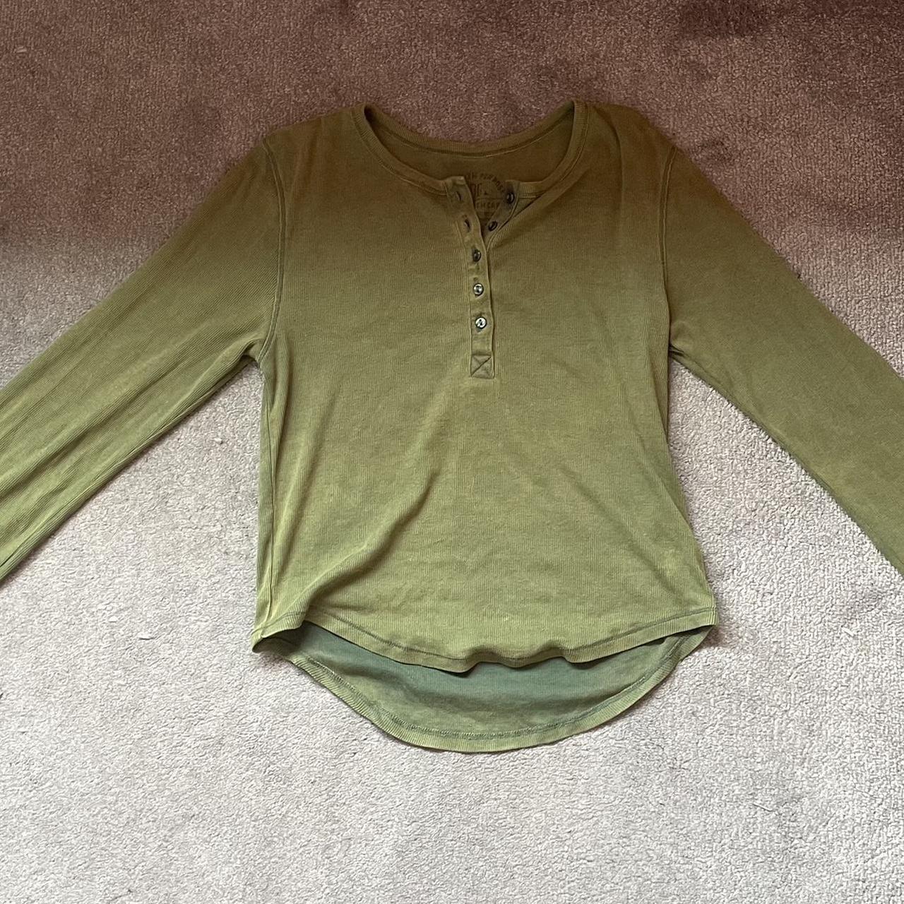 Long sleeved green BDG top from Urban Outfitters in... | Depop
