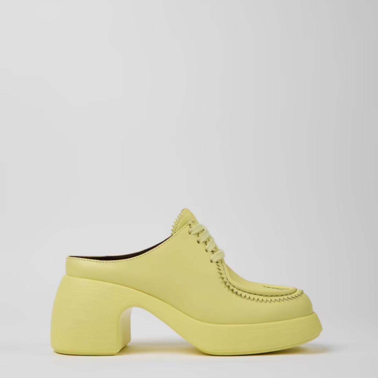 【Used】CAMPER Thelma (Yellow leather mules for... - Depop