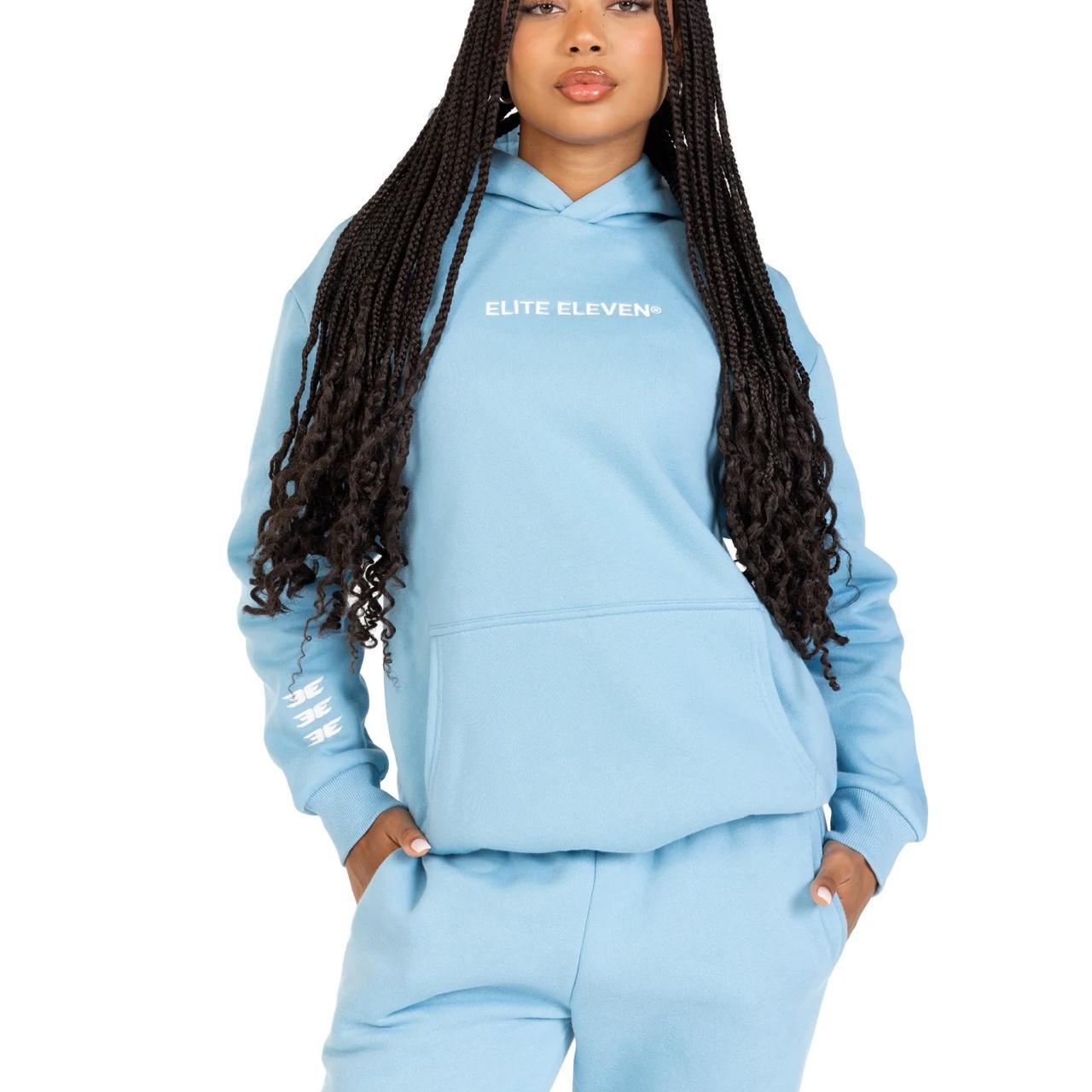 elite eleven light blue registered hoodie - Depop