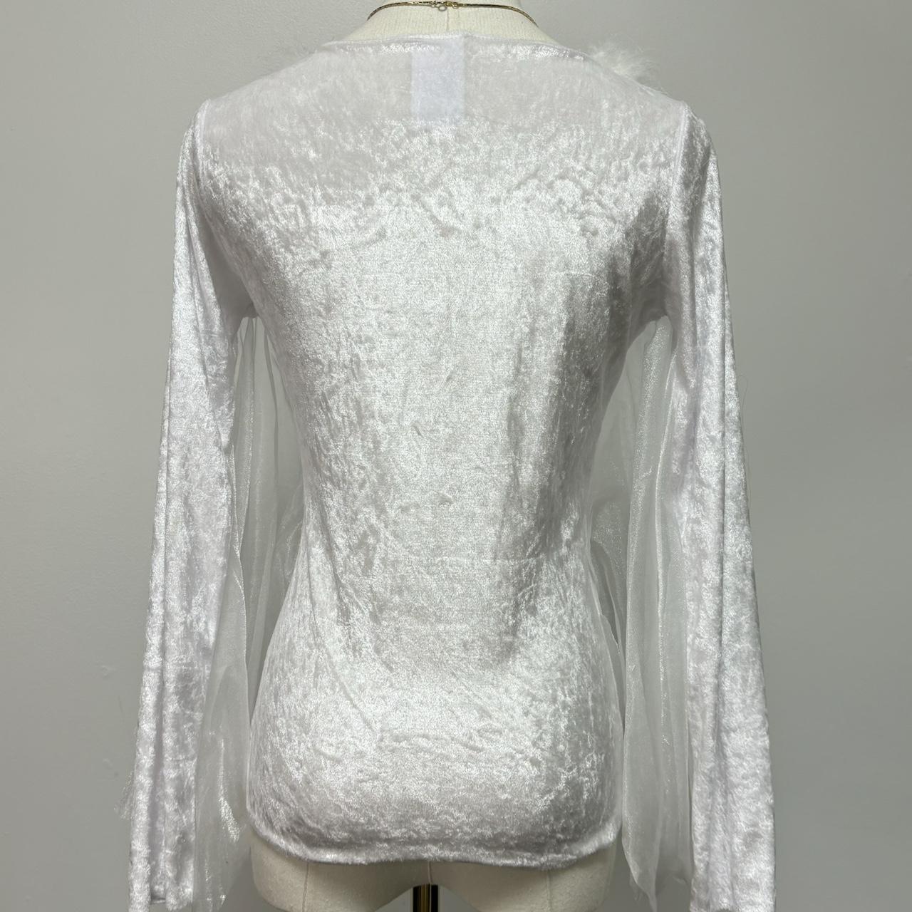 Velour crushed velvet 2000s angel long sleeve... - Depop
