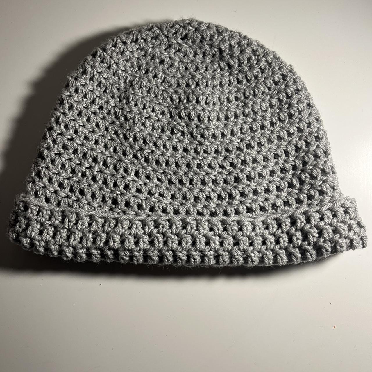 grey crochet beanie ☕️ one size fits most #crochet... - Depop