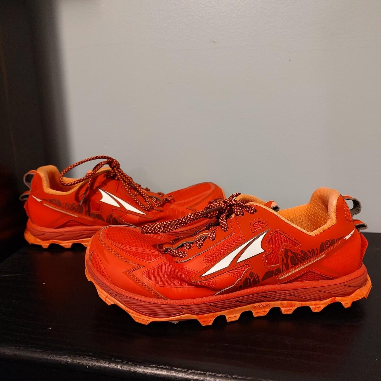 Red and orange Altra trail running shoes, women's... - Depop
