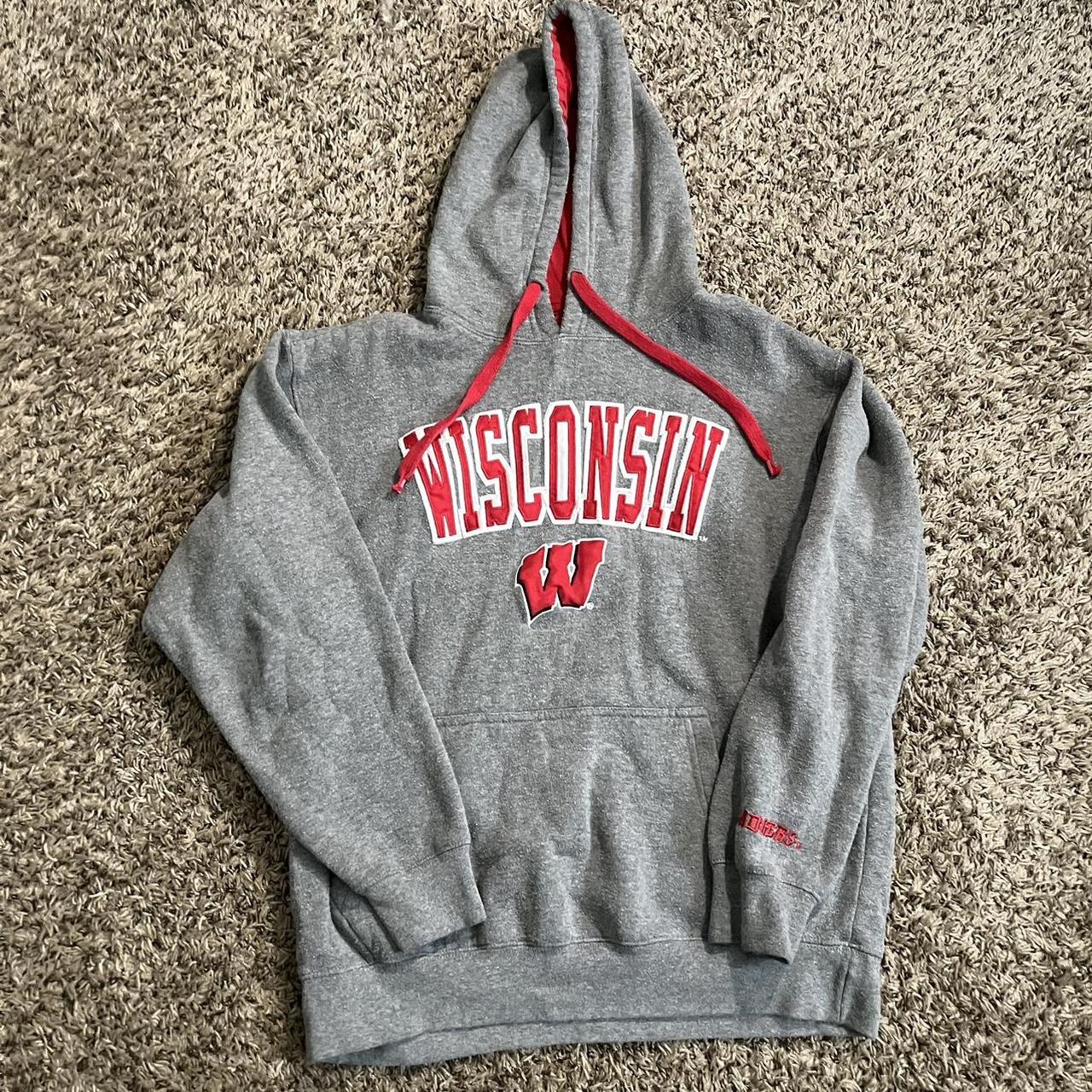 e5 Wisconsin College Hoodie Mens Large Perfect... - Depop