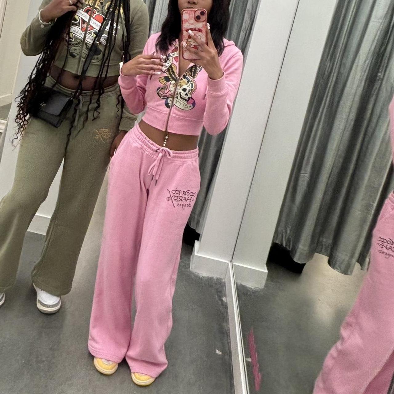 Pink Ed Hardy tracksuit #tracksuit #pink #edhardy | Depop