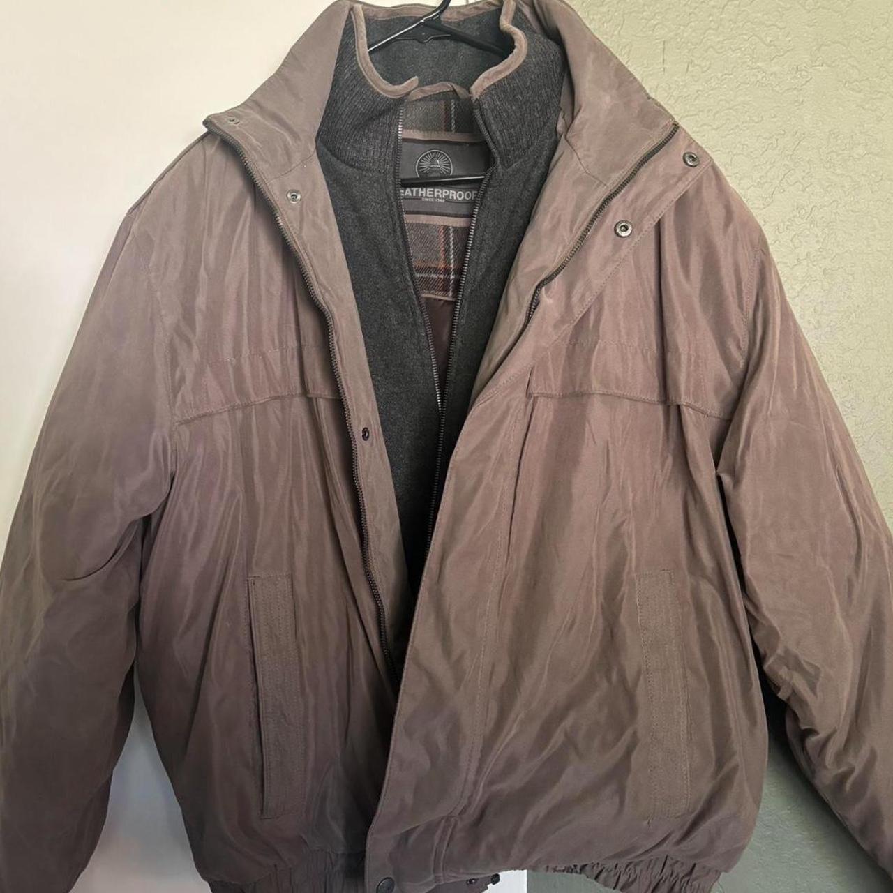 Bomber Light Brown Weatherproof Jacket L - Depop