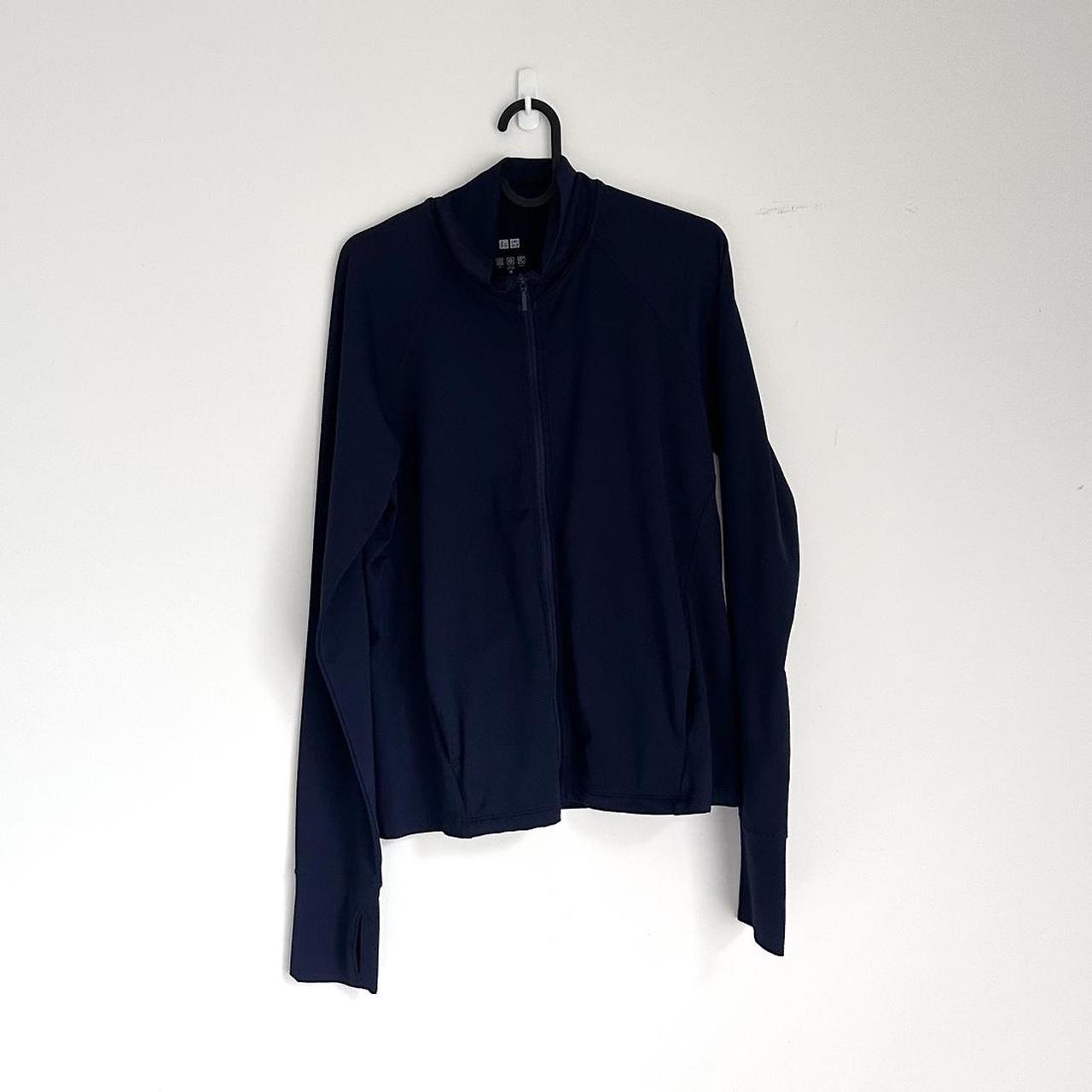 navy uniqlo UV zip | DRY-EX UV protection jacket - Depop