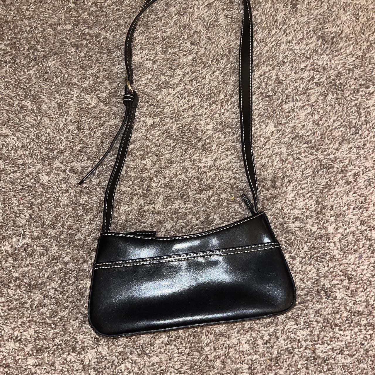 Mini leather black satchel bag. Perfect for date... - Depop