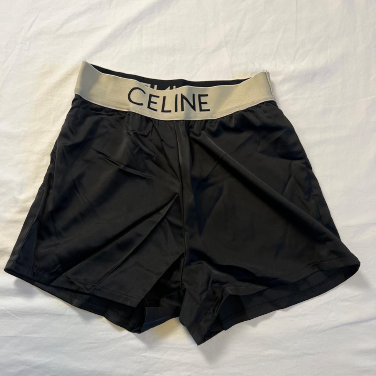 Celine Satin Shorts authentic, no noticeable... - Depop