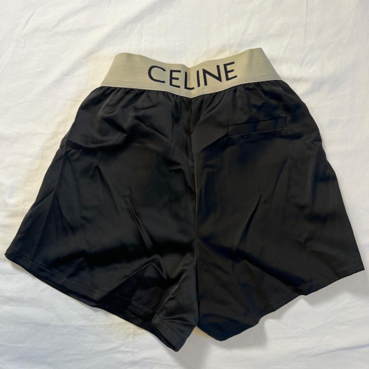 Celine Satin Shorts authentic, no noticeable... - Depop