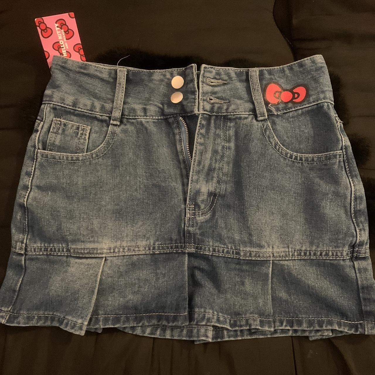 Denim Mini Skirt Hello Kitty So Cute #Y2k #2000s - Depop
