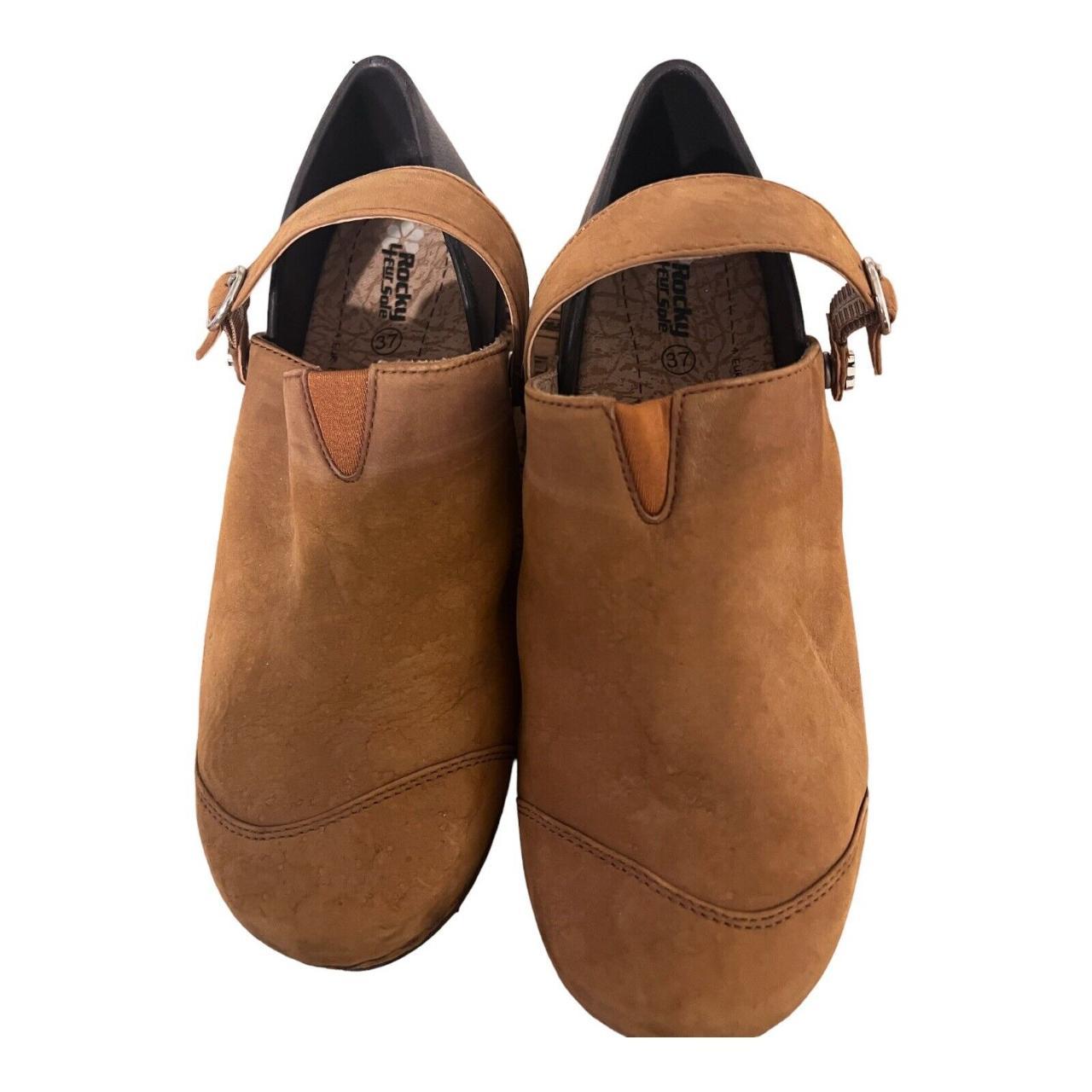 Rocky 4eur Sole Clogs & Soles 6 - 6.5 Suede Brown... - Depop