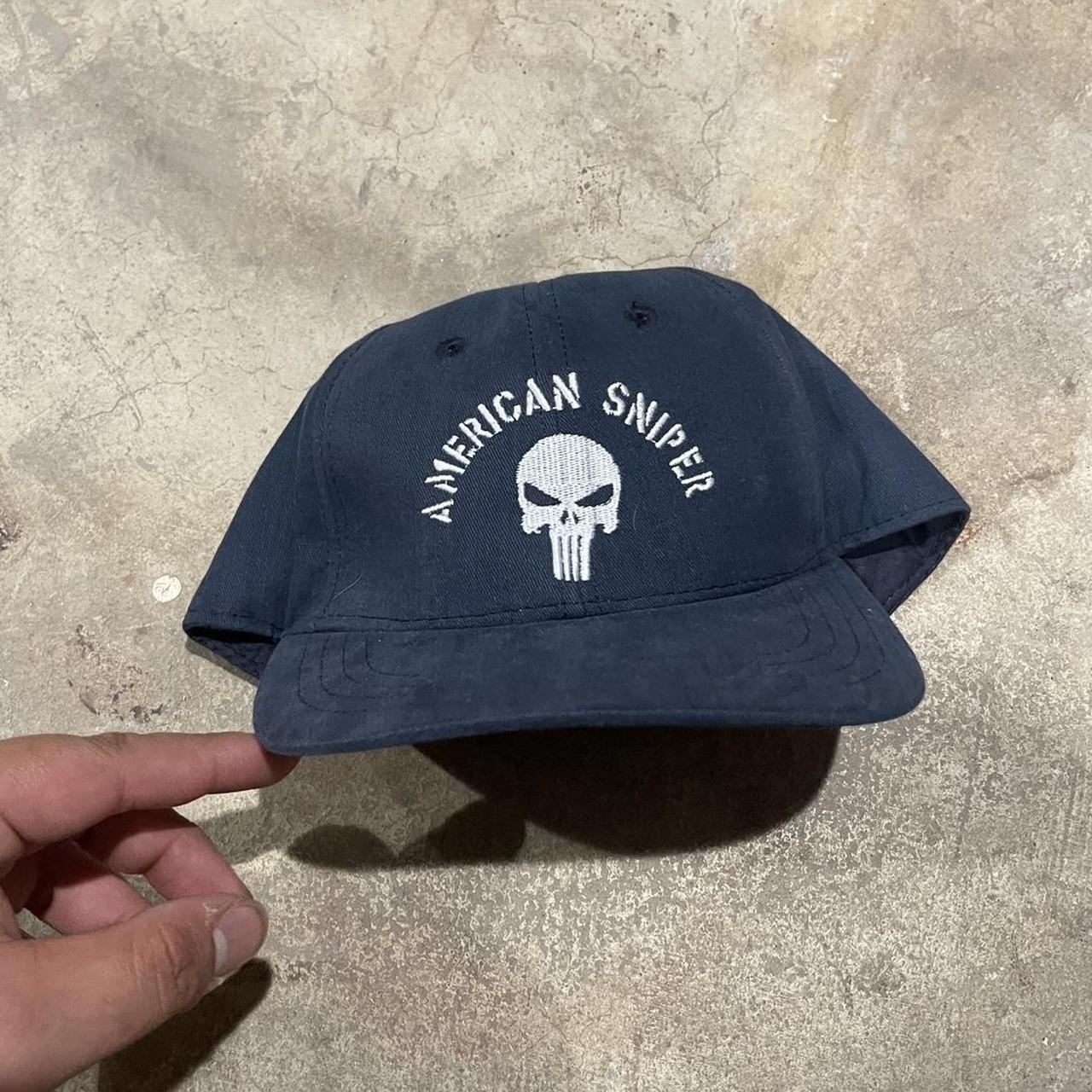Navy blue American Sniper hat with white logo | Depop