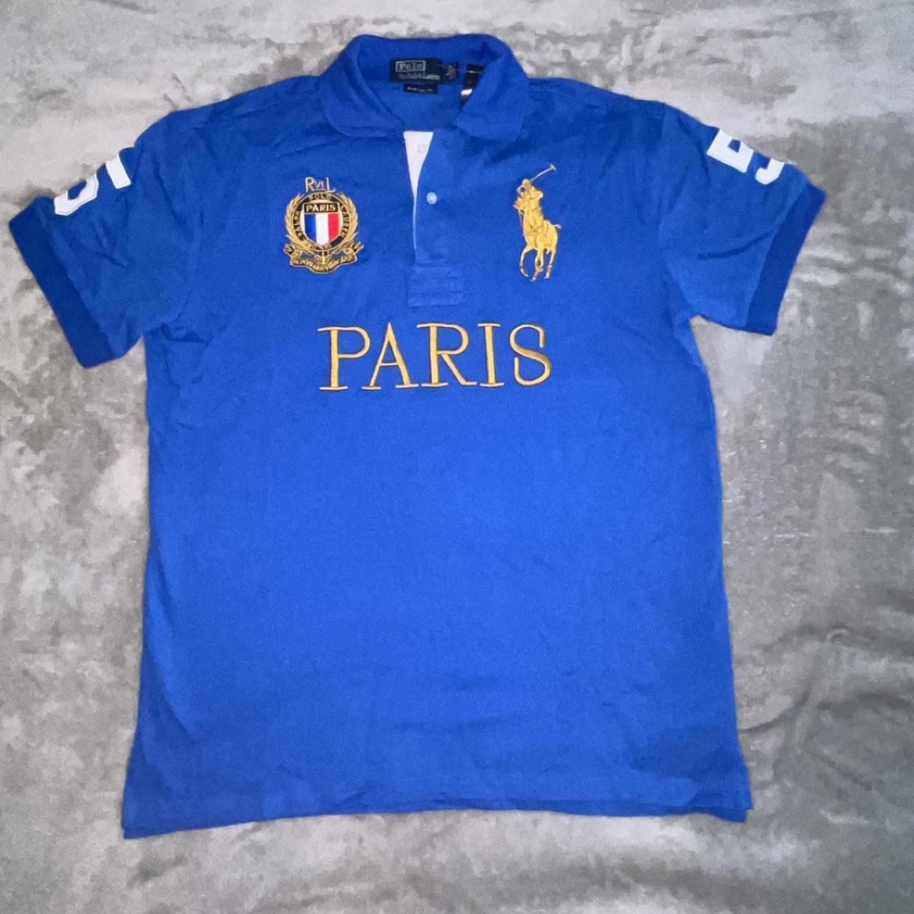 Ralph Lauren Paris blue polo shirt Size L Paris Polo... - Depop