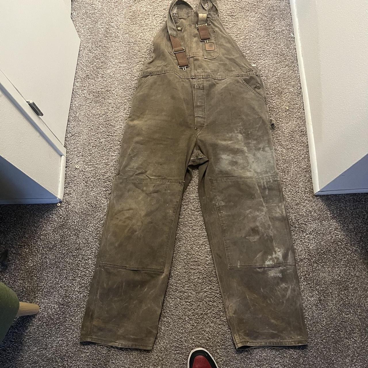 Super thick carhartt overalls size 44 32 - Depop
