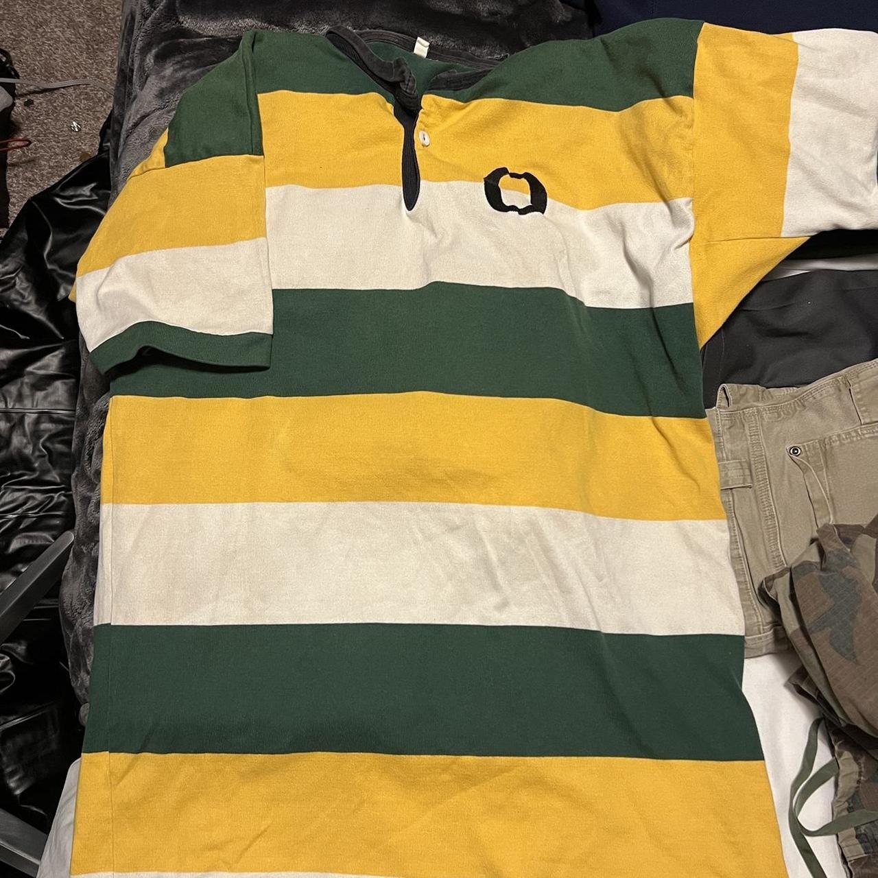 vintage oregon rugby shirt 120cm tall - Depop