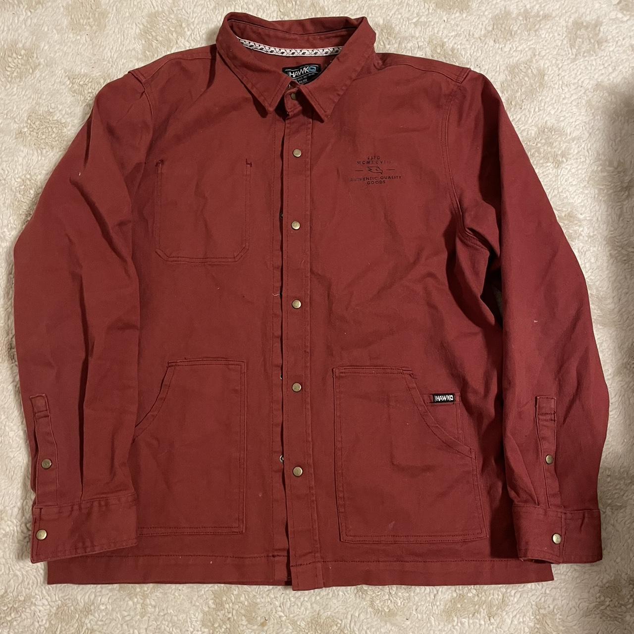 Nice hawk jacket has a stain on sleeve and one small... - Depop