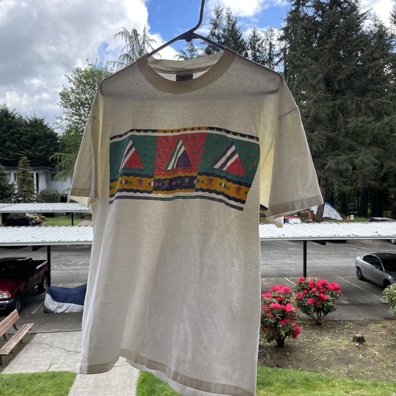 Slightly yellow neck 90s Oneita shirt good condition... - Depop