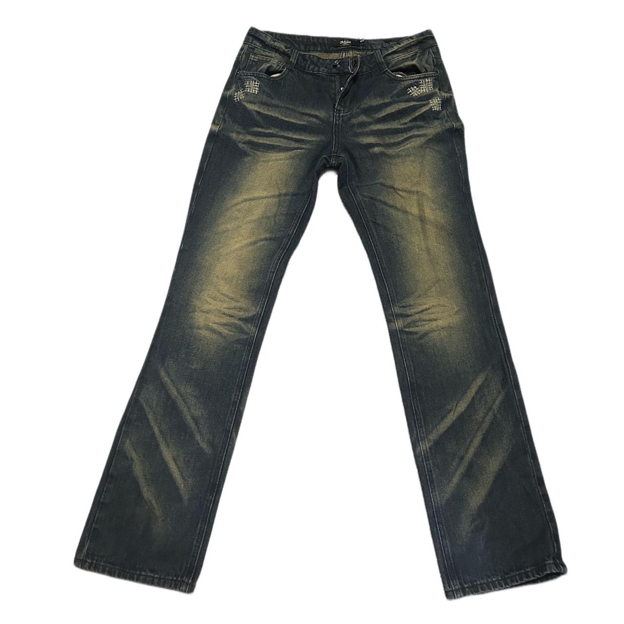 low rise blue jeans from JADED LDN NEVER WORN US... - Depop