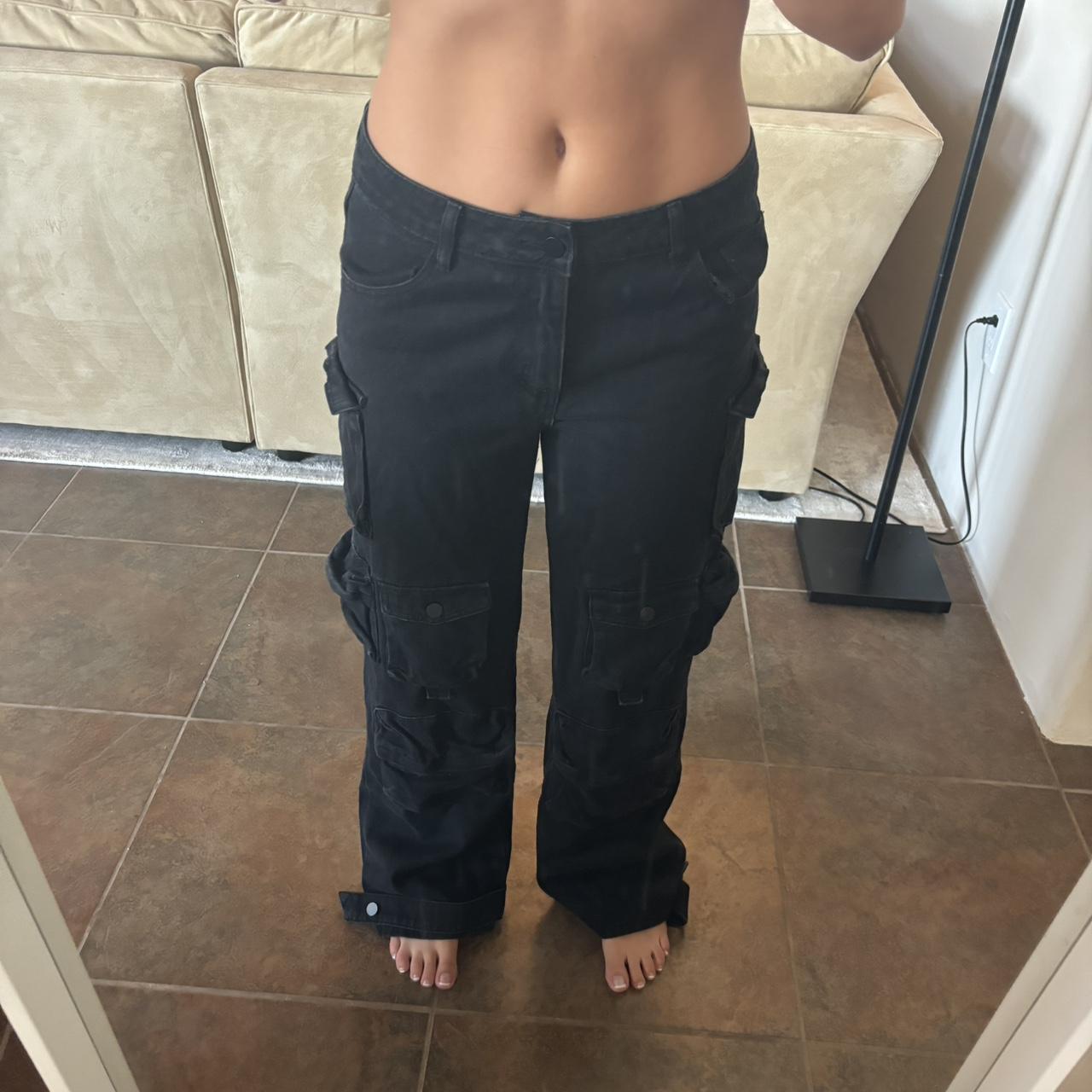 edikted black cargo jeans size L brand new - Depop