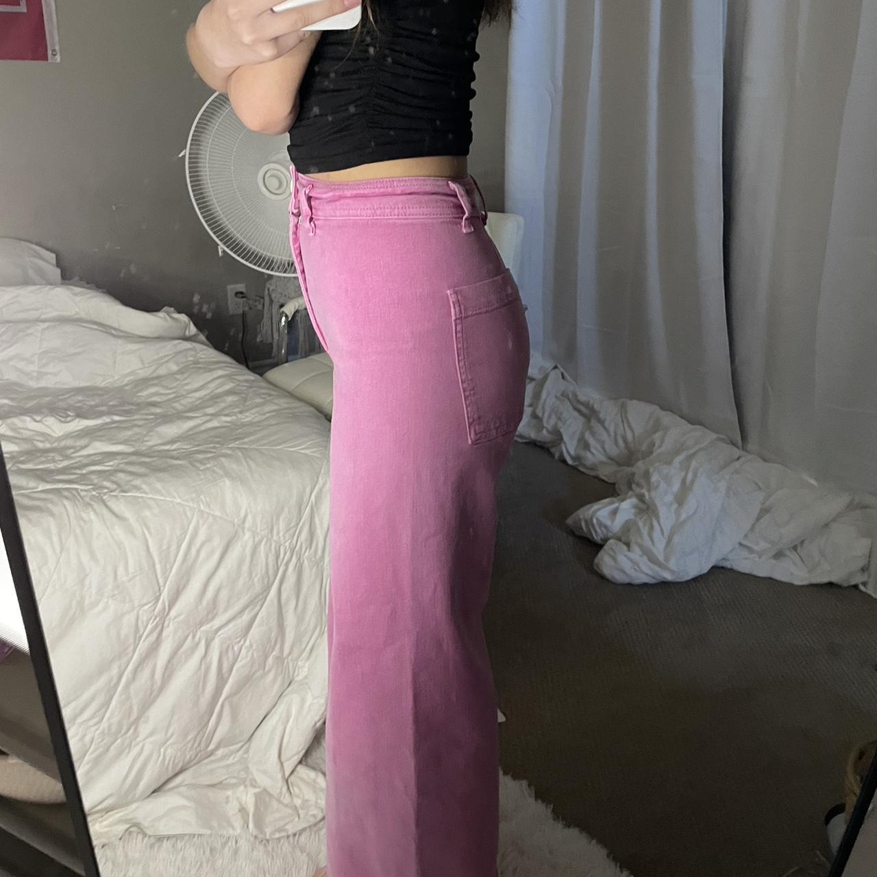 Zara high rise jeans Hot pink So cute - Depop