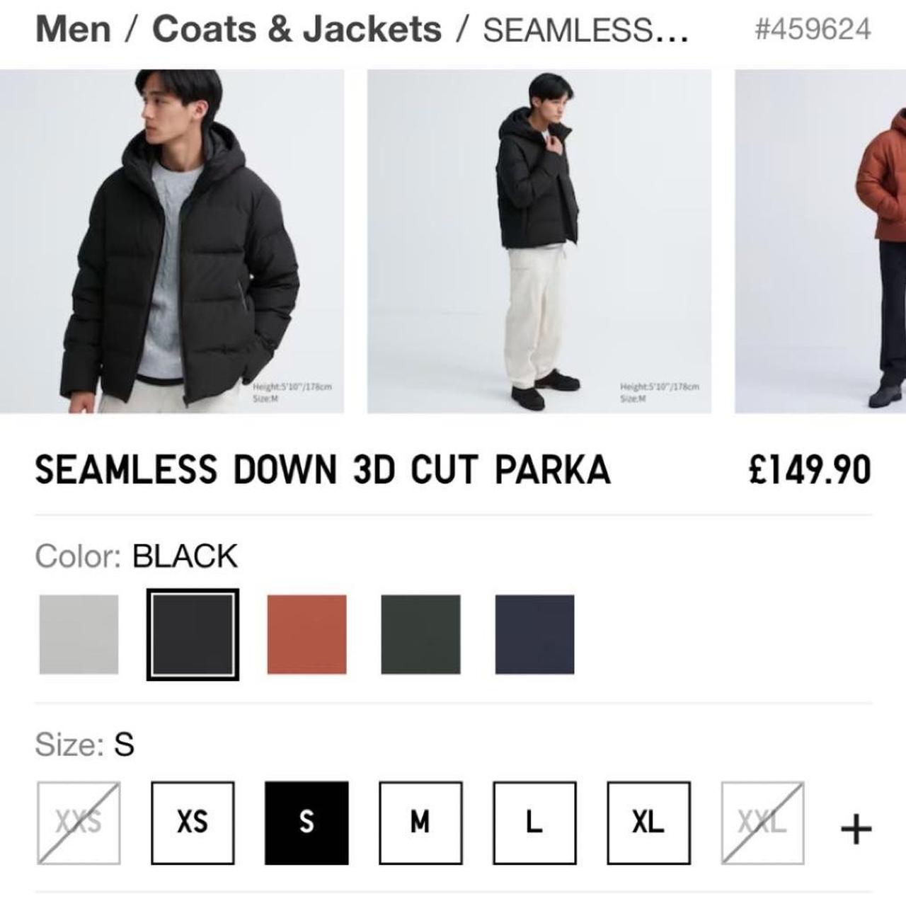 UNIQLO Black Seamless down 3d cut parka UNIQLO Brand... - Depop