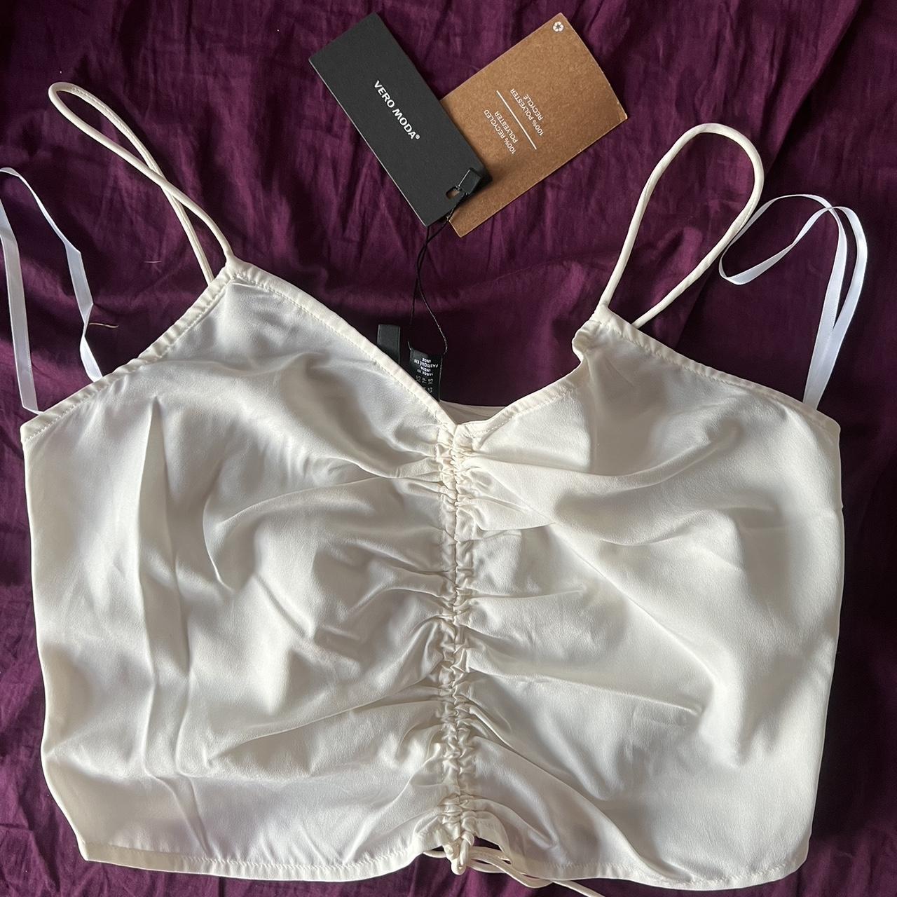Vera Moda trendy white top - Depop