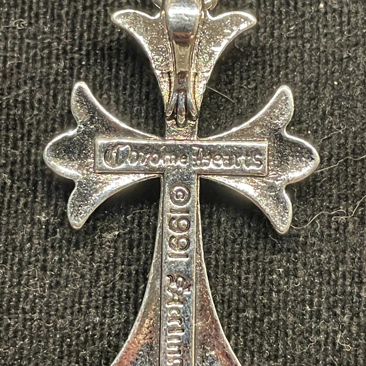 Chrome hearts style cross chain necklace 20in... - Depop