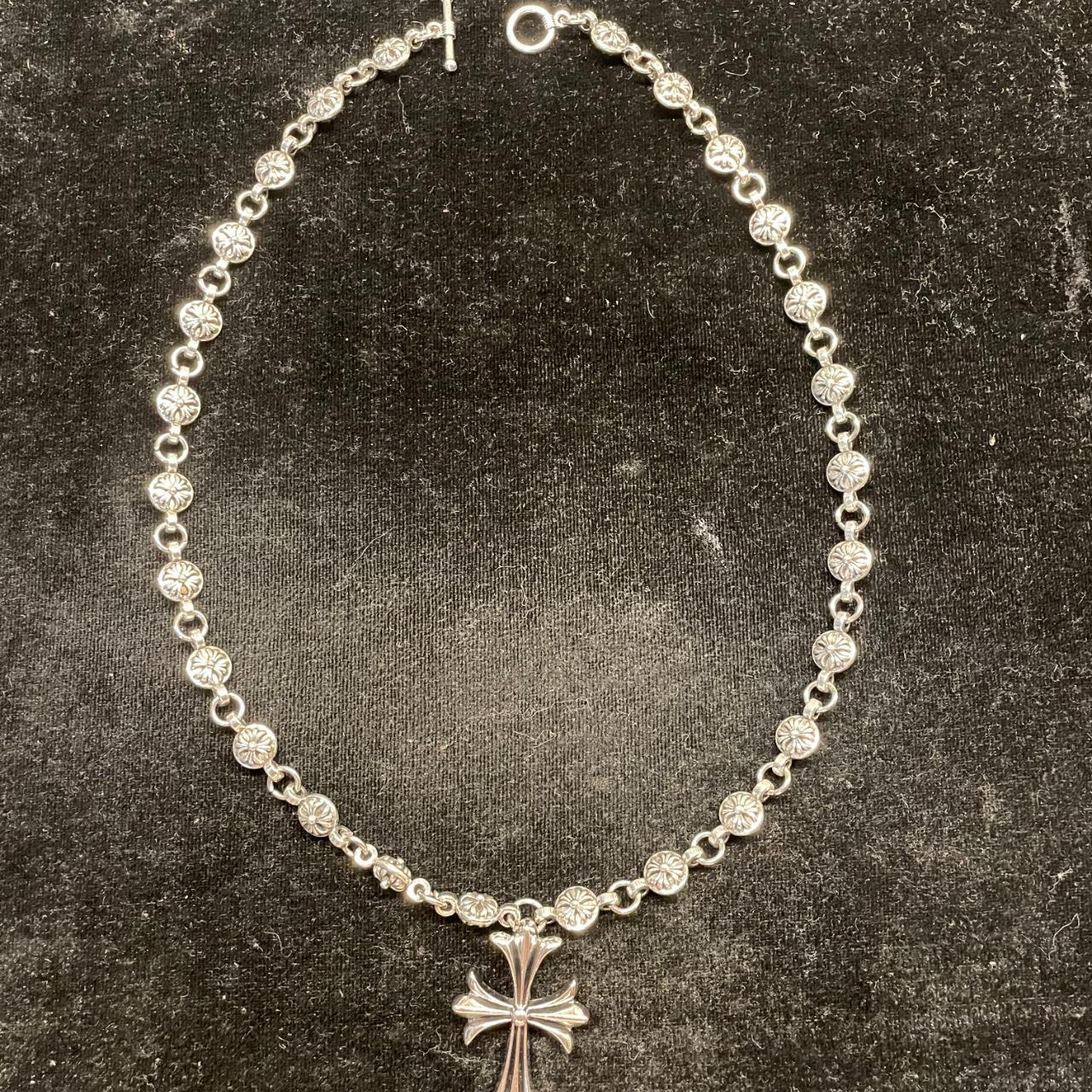 Chrome hearts style cross chain necklace 20in... - Depop