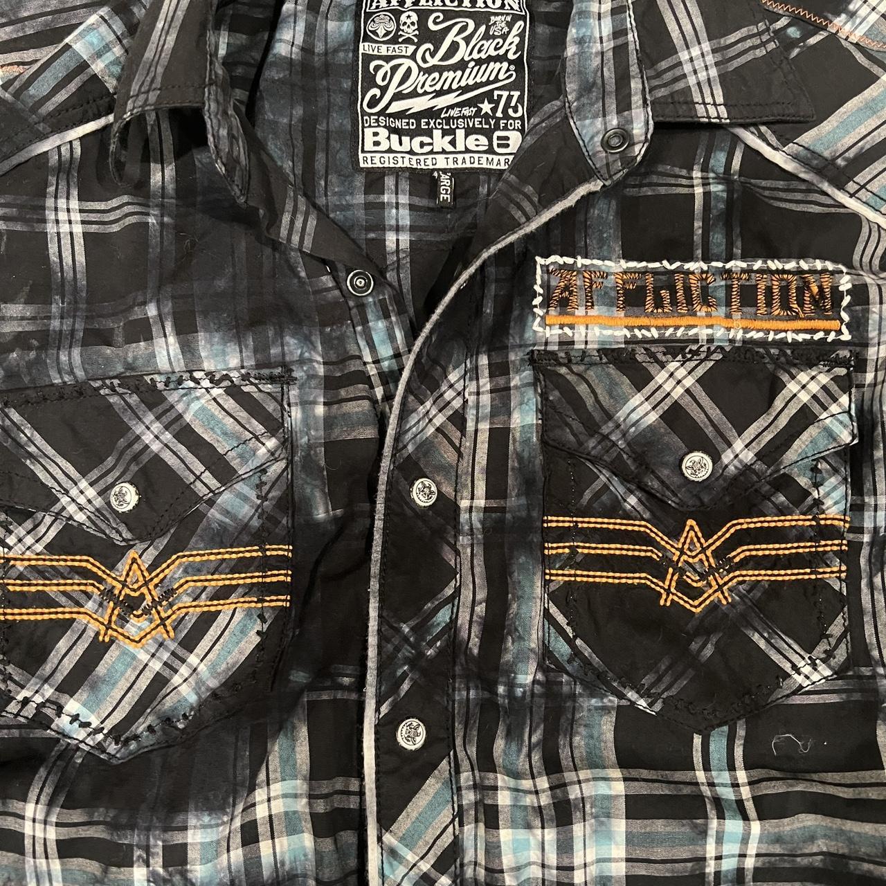 💥 AFFLICTION BUTTON UP Crazy stitching everywhere,... | Depop