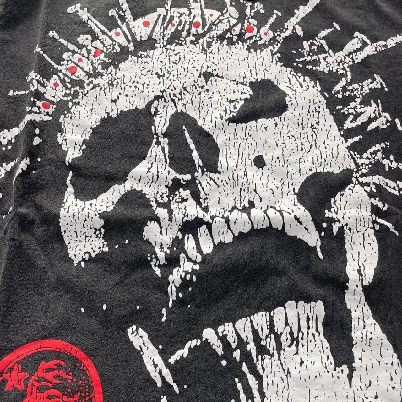 Hell Star Y2K Cyber Grunge Skulls and Spikes black t... - Depop