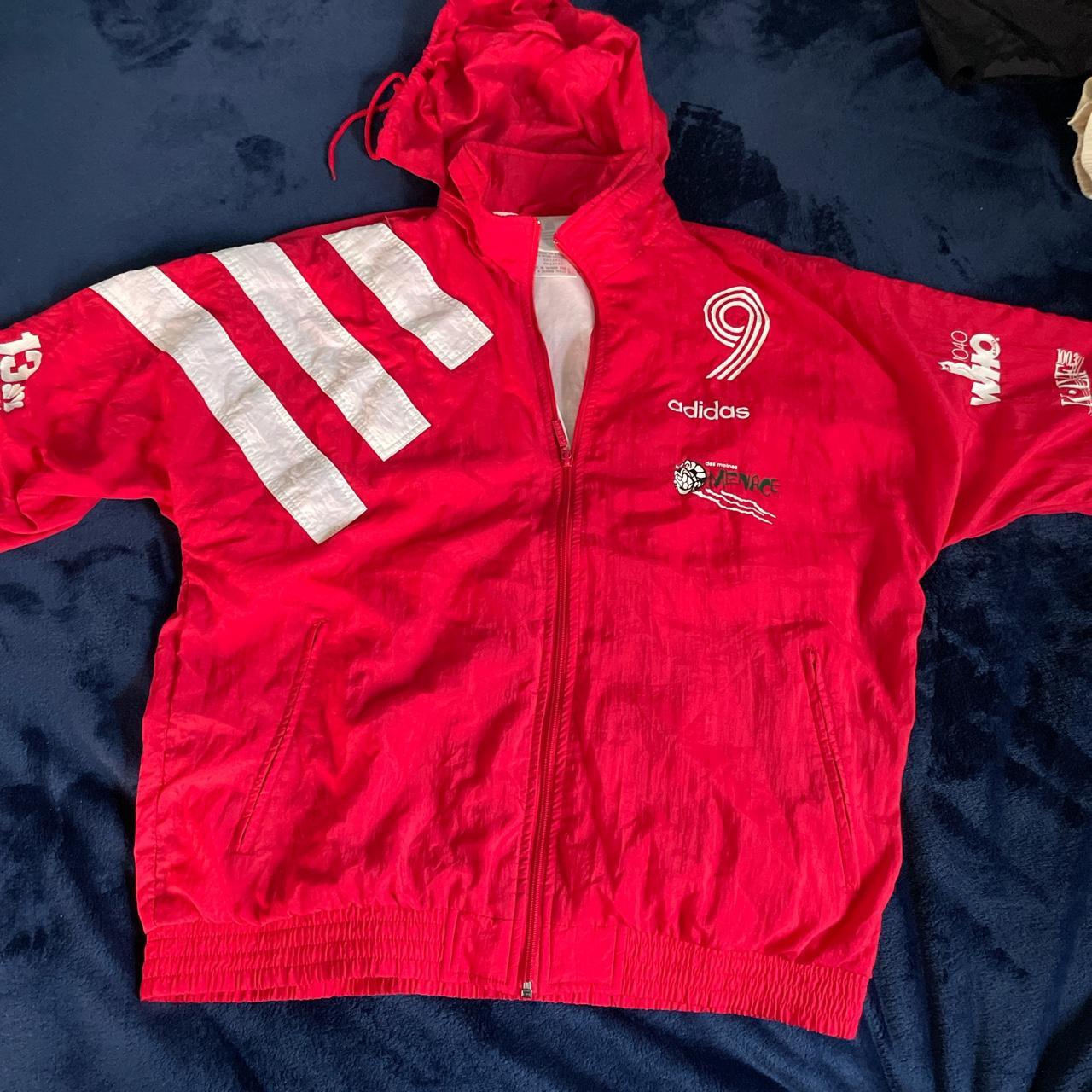 Red Adidas Jacket - Depop