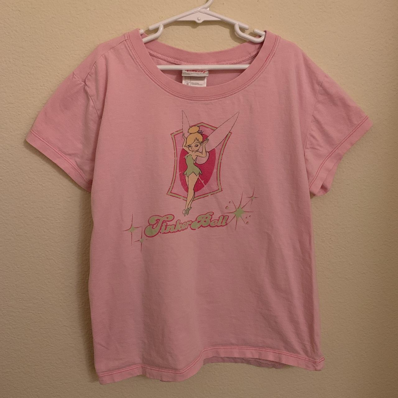 90s pink tinker bell tee! it runs a bit larger than... - Depop