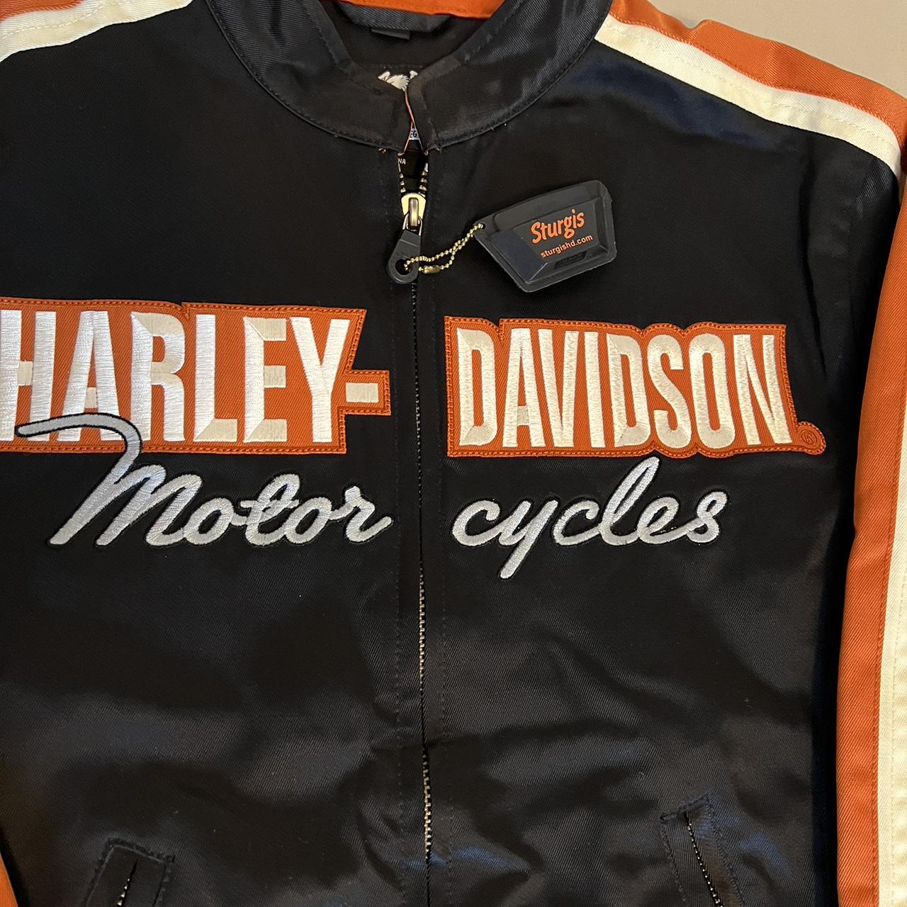 Women’s Vintage Harley-Davidson Black Orange riding... - Depop