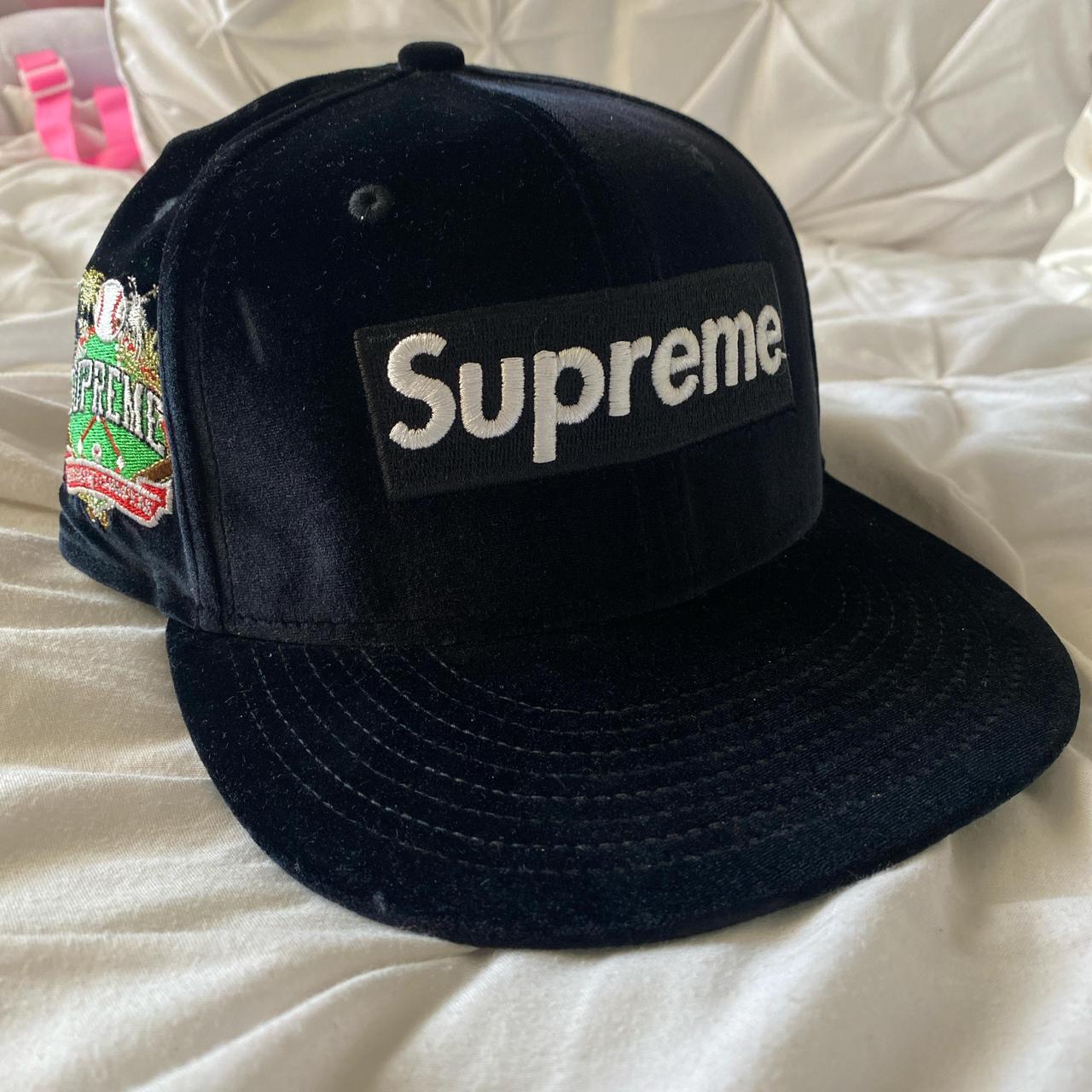 Supreme velvet fitted hat 7 1/4 - Depop