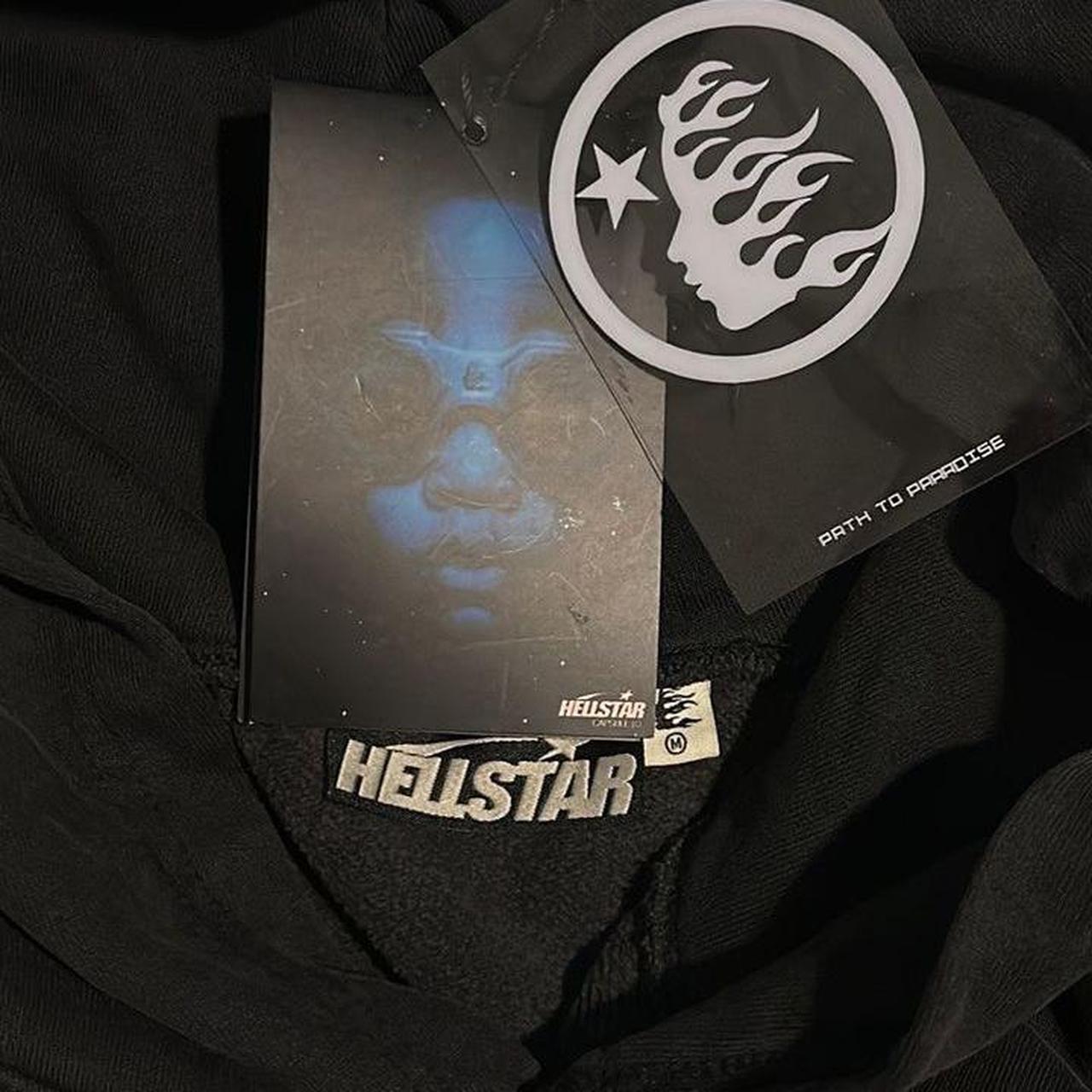 size medium hellstar hoodie has scannable nft tag so... - Depop