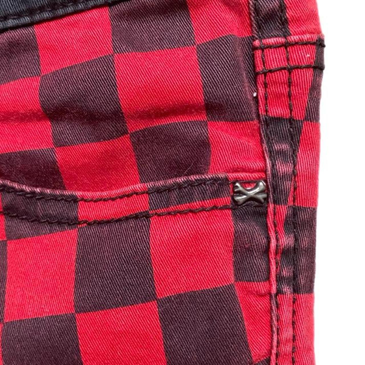 royal bones black and red checkered jeans size... - Depop
