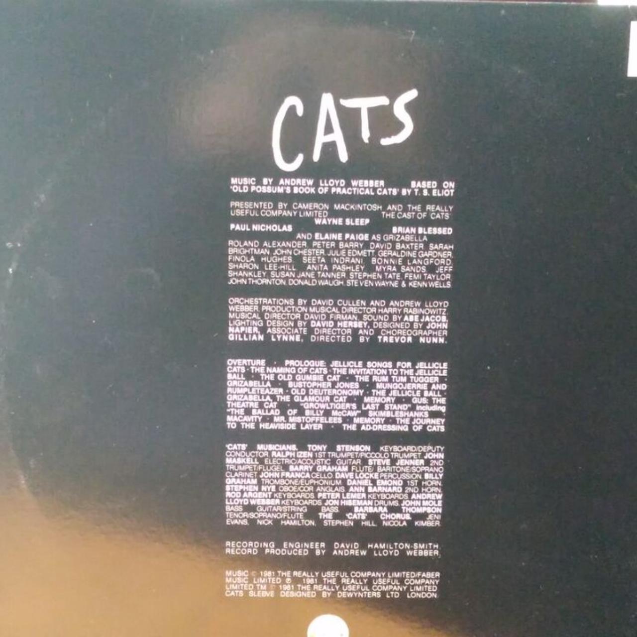 Cats Original London Cast Recording 2x LP 1981 Vinyl... - Depop