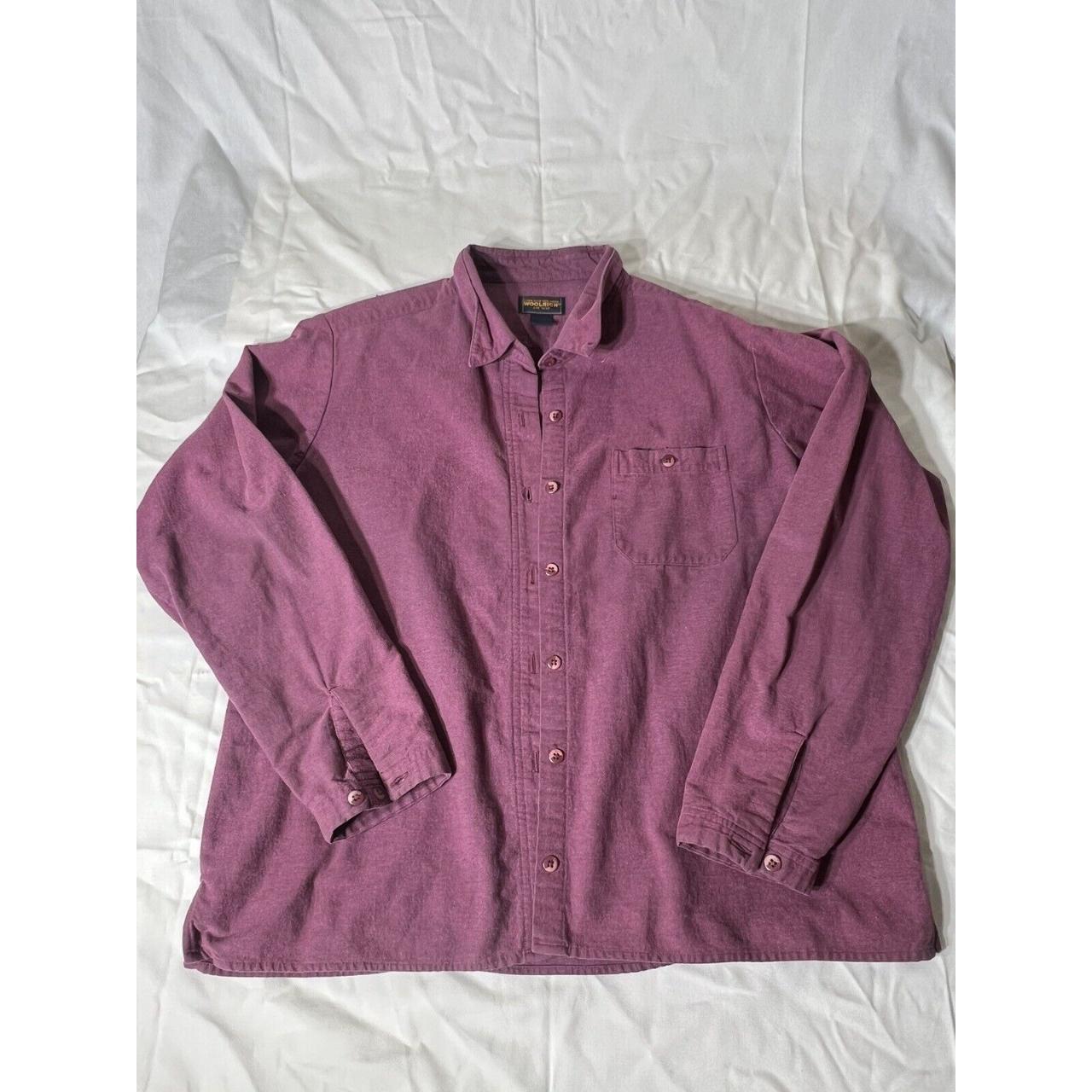Vintage Woolrich Plum Purple Button Up Flannel Shirt... - Depop