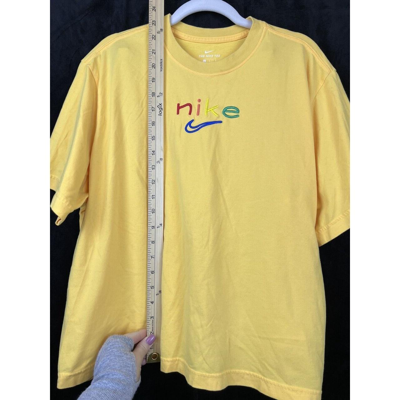 Nike Women’s Embroidered Rainbow Logo Short Sleeve T... - Depop