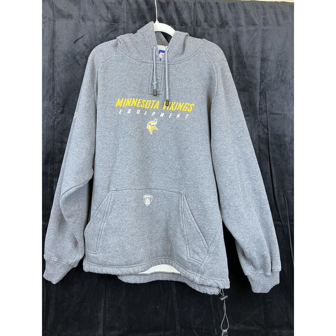 VINTAGE Reebok Hoodie Adult L Minnesota Viking Gray... - Depop