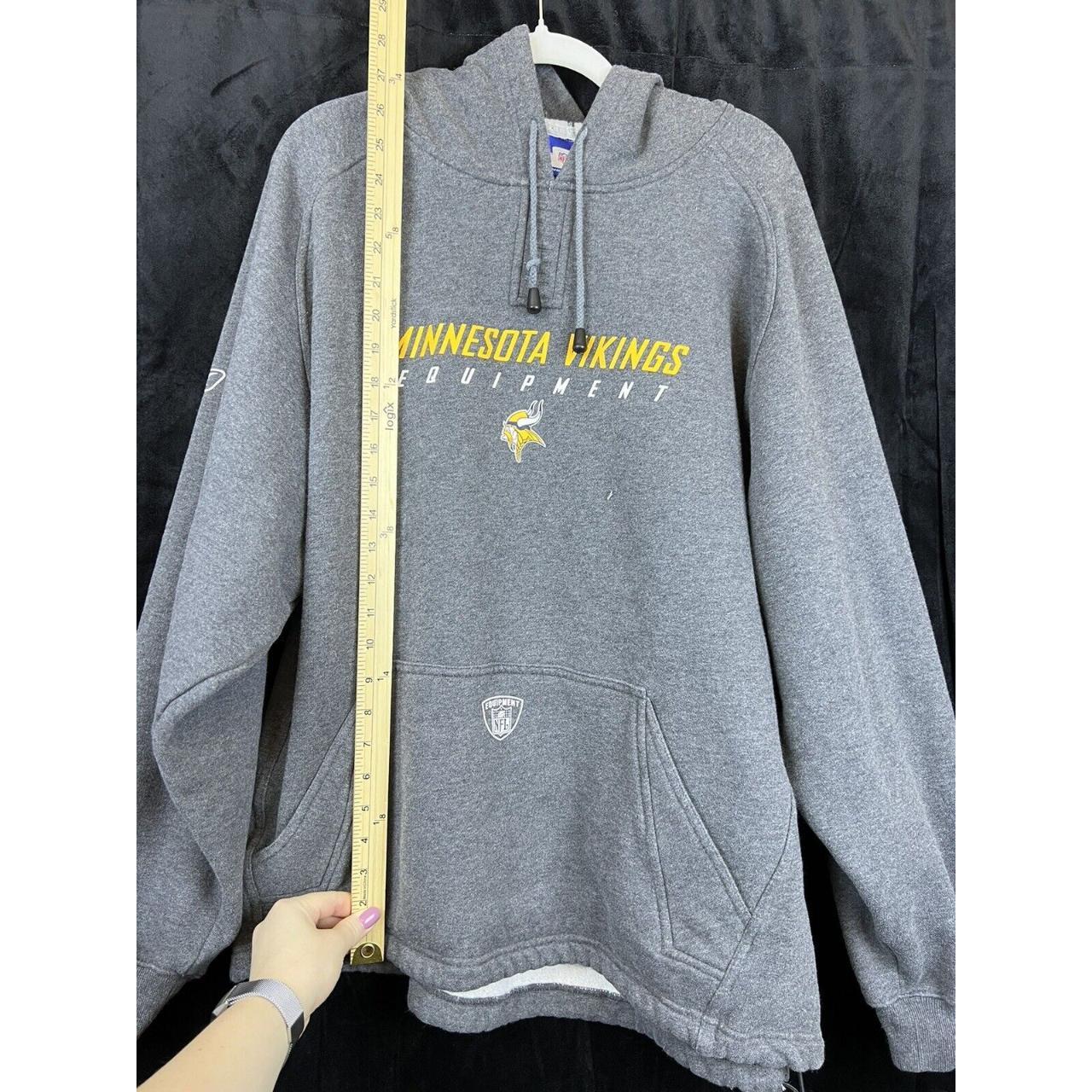 VINTAGE Reebok Hoodie Adult L Minnesota Viking Gray... - Depop
